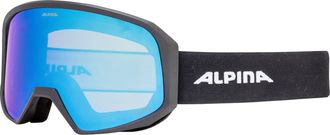 Alpina LAUBER - Skibrille f&uuml;r ideale Sicht, Anti - Fog, f&uuml;r Brillentr&auml;ger geeignet, rutschfestes Band, optimaler Sitz, black matt