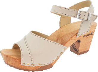 Woody Damen Yara Clog Sandalette, Creme, 42 EU