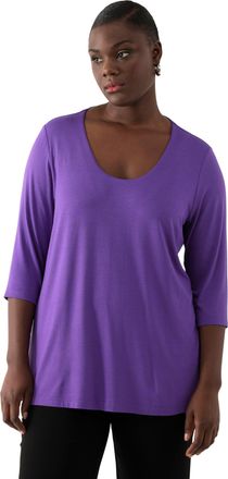 Ulla Popken Damen 3/4 Arm T-Shirt, Lila, 58-60 EU