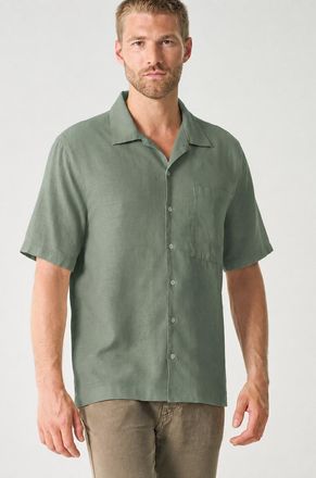 Hempage Hempage Herren vegan Kurzarmhemd Thyme Gr&uuml;n