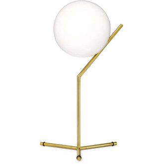 FLOS [NEUWERTIG] B-Ware Flos Tischleuchte Lampe Ic T1 High Opalglas Kugel Messing Wohnzimmer Leuchte