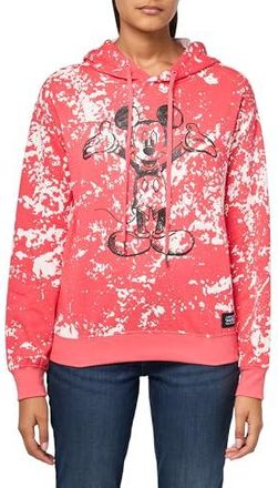 Disney Pull à Capuche en Polaire Mickey Mouse pour Femme, Rouge Blanchi, X-Large