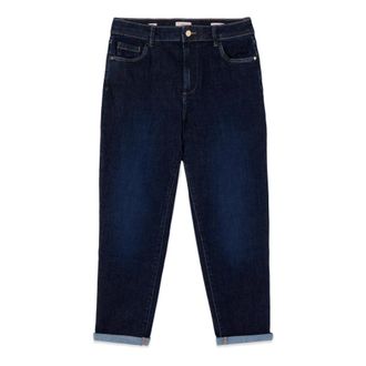 Oltre Boyslim Jeans mit Umschlag - - Jeans - Damen - Blau - S