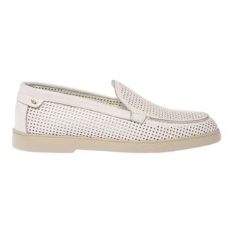 Baldinini Femme, Chaussures, Blanc, Taille: 40 EU Mocassin en cuir perfor&eacute;