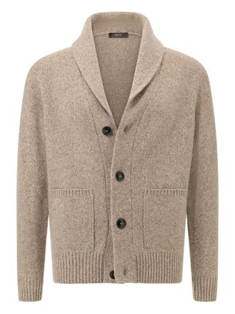 Boggi Milano Cardigan mit Schalkragen - Nude