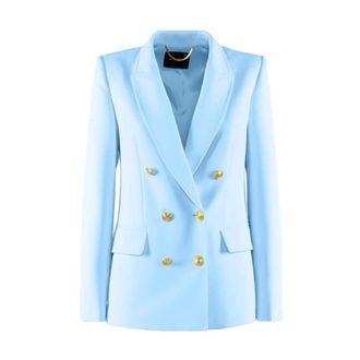 Nenette Femme, Vestes, Bleu, Taille: 44 FR Blazer Crois&eacute; Tailleur avec Boutons Dor&eacute;s