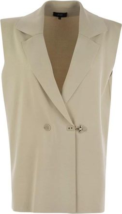 Fay Femme, Vestes, Beige, Taille: 40 FR Technical Viscose Knitted Vest