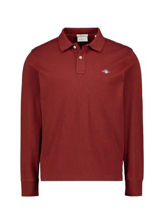 GANT Herren Polo-Shirts rot Baumwoll-Piqu&eacute;