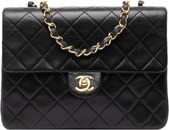 Chanel Hobo Bags - Square Quilted Lambskin Single Flap - Gr. unisize - in Schwarz - für Damen