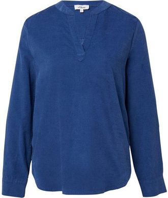 s.Oliver Langarmbluse Bluse Feincord-Bluse mit Turn-up und Raffung am R&uuml;cken