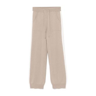 Lorena Antoniazzi Beige Gestrickte Kordelzug-Sweatpants - - Trousers - Damen - Beige - XL
