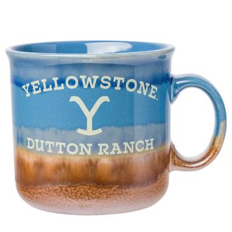 Silver Buffalo Yellowstone Dutton Ranch Tasse mit reaktiver Glasur, Keramik, Camper, 590 ml