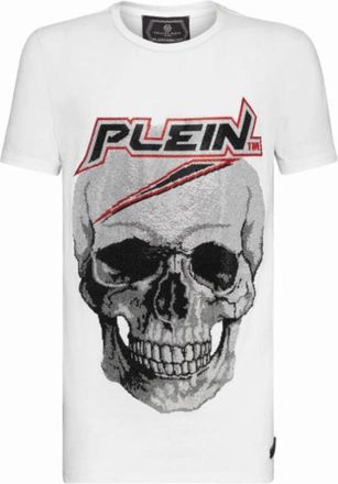 Philipp Plein Wei&szlig;es Platinum Cut Rundhals T-Shirt - - Tops - Herren - Wei&szlig; - S