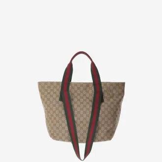 Gucci Mens Shopping Bag Gg Canvas Beige Polyester Shoulder