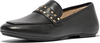 FitFlop FitFlop Mocassins Delicato en cuir souple à oeillets pour femme, noir, 37 EU
