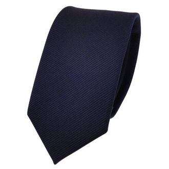 TigerTie étroit Designer cravate bleu foncé marine unicolor Rips - Tie