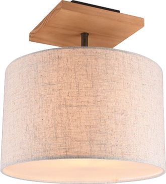 Trio Plafonnier Elmau 1xE27 Nickel Et Abat-jour Sable Ø35 cm Lighting