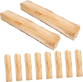 NUOBESTY 10 St&uuml;ck Teiliges Echte Gespaltene Holzscheite Naturbelassen Rustikale Kamin deko Authentische Holz&auml;ste f&uuml;r Gem&uuml;tliche Wohnraumgestaltung als Hausdeko