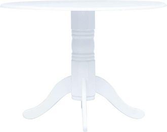 vidaXL Esstisch Wei&szlig; 106 cm Massivholz Gummibaum - Vidaxl
