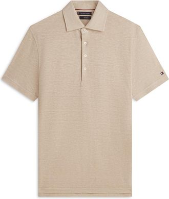 Tommy Hilfiger Poloshirt aus einem soften Leinen-Mix mit Struktur in