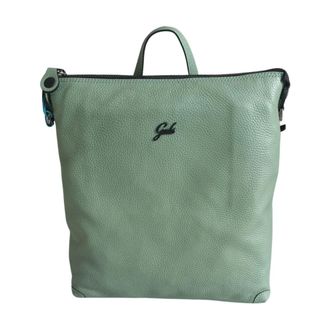 Gabs Schwarzer Lederrucksack mit t&uuml;rkisfarbenen Akzenten - - Bags - Damen - Gr&uuml;n - ONE SIZE