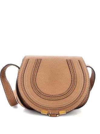 Chlo&eacute; Marcie Leather Small crossbody bag - Marron