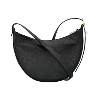 Longchamp Femme, Sacs, Noir, Taille: ONE Size Le Foulonn&eacute; Sac bandouli&egrave;re S Cuir