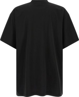 Balenciaga Graphic-Print Cotton T-Shirt - Black