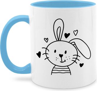 Shirtracer Tasse Tassen 325ml - Hase - Hasen Schlappohr Osterhase I - 325 ml - Hellblau - ostertassen hasenmotiv osterhasen bunny teetasse ostertasse mit häschen