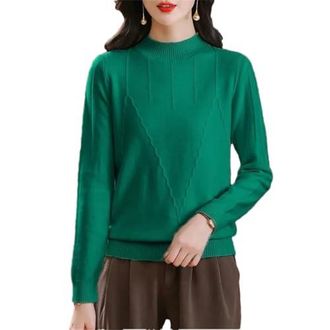 Generic Femmes Vintage Basique Solide Tricoté Tops Slim Pull Pull Pull Simple Pull, EN8, XXL