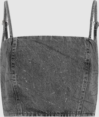 Rotate Top Emili Grey Denim