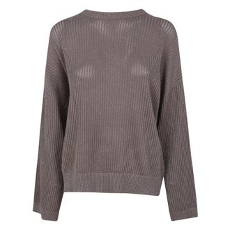 Brunello Cucinelli Round-Neck Strickwaren - - Knitwear - Damen - Braun - L