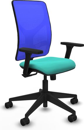 Piqueras y Crespo Computerstuhl mit 3D-Armen, h&ouml;henverstellbare Lendenwirbelst&uuml;tze, ausgestattet mit 3 Positionen und Schneideschaum, Blau/T&uuml;rkis