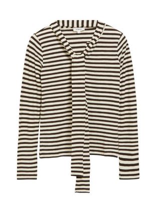 s.Oliver Langarmshirt T-Shirt Henleyshirt mit abnehmbarem Schal
