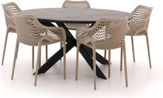 Forza Furniture Forza Ripi/Fidenza &oslash; 149 cm Gartenm&ouml;bel-Set 6-Teilig Stapelbar
