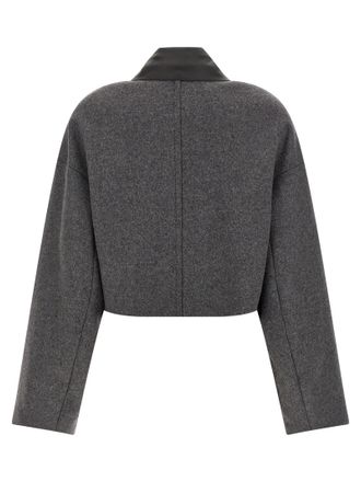 Sportmax Womens Gray Virgin Wool Full-Length Jacket Clothing
