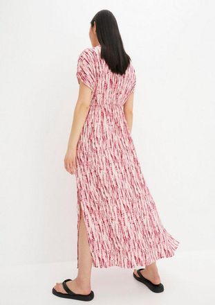 Bonprix Maxikleid mit Batik-Print, ausgestellte Passform, aus Viskose, Kurzarm-Design