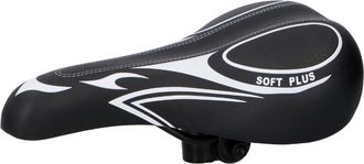 Dunlop Sports Dunlop Mountainbike Sattel - Fahrradsattel - MTB Sattel aus Kunstleder - inkl. Sattelst&uuml;tze - Schaumstofff&uuml;llung - 27 x 16,5 x 9,6 cm - Schwarz/Wei&szlig;