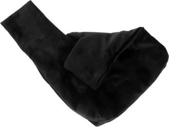 Hemoton Sac R&eacute;tro Flanelle Style Japonais Sac &agrave; Main Tissu Solide Noir Pochette Noeud Pratique pour Cosm&eacute;tiques et Monnaie &Eacute;l&eacute;gant pour Femmes Portable