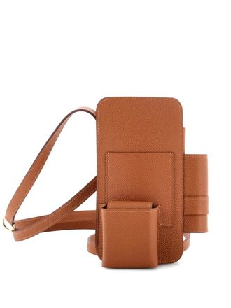 Herm&egrave;s Hermesway Phone Case Crossbody Bag Epsom clutch bag - Braun