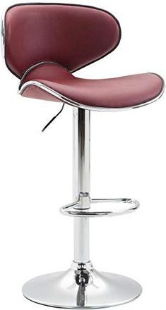 Clp Tabouret De Bar Las Vegas V2 Hauteur R&eacute;glable I Tabouret De Bar Confortable Avec Dossier Et Repose-pieds I Chaise Haute De Bar Rembourr&eacute;e, Couleur:bor