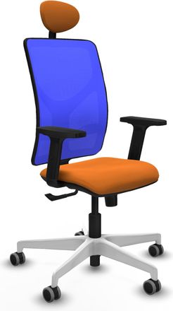 Piqueras y Crespo B&uuml;rostuhl, Kopfst&uuml;tze mit 2D-Armlehnen, h&ouml;henverstellbare Lendenwirbelst&uuml;tze und festes Kopfteil, ausgestattet mit 3 Positionen und Schneideschaum, Bl