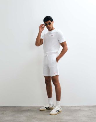 HUGO BOSS HUGO - Red Austin - Short densemble confort en tissu gaufr&eacute; - Blanc