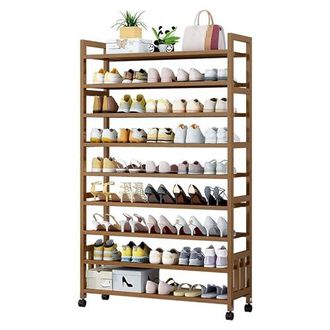 Generic Étagère De Rangement pour Chaussures, 9 Niveaux avec roulettes, Étagères De Rangement sur Pied, Étagères À Chaussures Roulantes Réglables, Organisateu