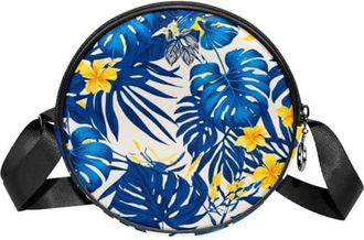 Generic Petit sac &agrave; bandouli&egrave;re rond pour femme, sac &agrave; bandouli&egrave;re esth&eacute;tique avec fermeture &eacute;clair, bretelles r&eacute;glables, sac &agrave; main rond d&eacute;contract&eacute; pour fem
