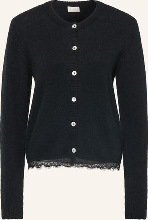 Milano Milano Italy Strickjacke Mit Spitze schwarz