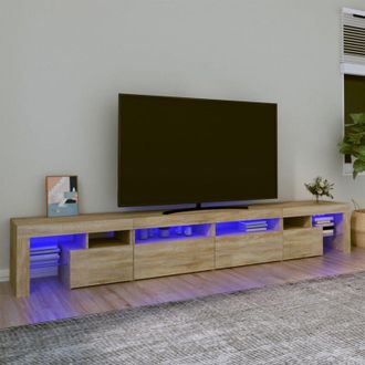 vidaXL Vidaxl - Meuble tv avec lumières led Chêne sonoma 260x36,5x40 cm