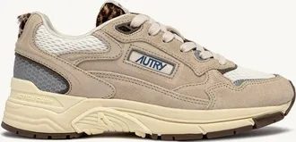 Autry BASKETS HYPERWAY EN DAIM ET MESH SAND MARSHMALLOW ET LEOPARD