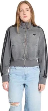 adidas Femme, Sport, Gris, Taille: 38 FR Adicolor 3-Stripes Denim Track Top