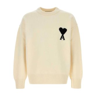 Ami Homme, Pulls, Beige, Taille: M Pull col rond ADC Felted